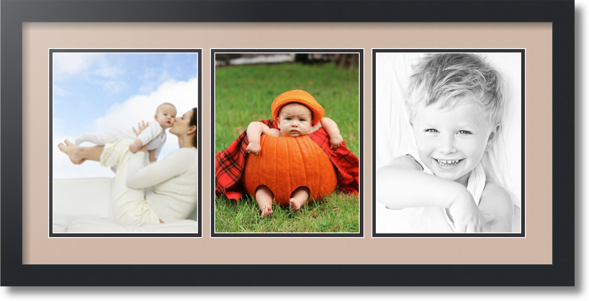 ArtToFrames Collage Mat Picture Photo Frame - 3 8x10" Openings Satin ...